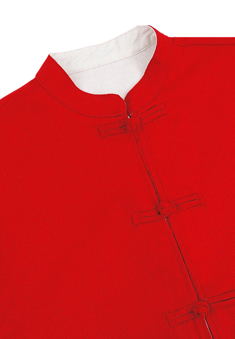 PRIVATE STITCH Crimson & Ivory Reversible Tang Suit | PRIVATE STITCH